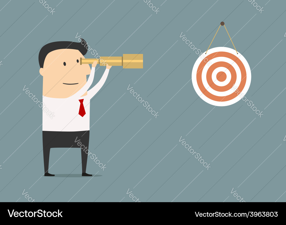 Businessman setting his sights on the target Vector Image