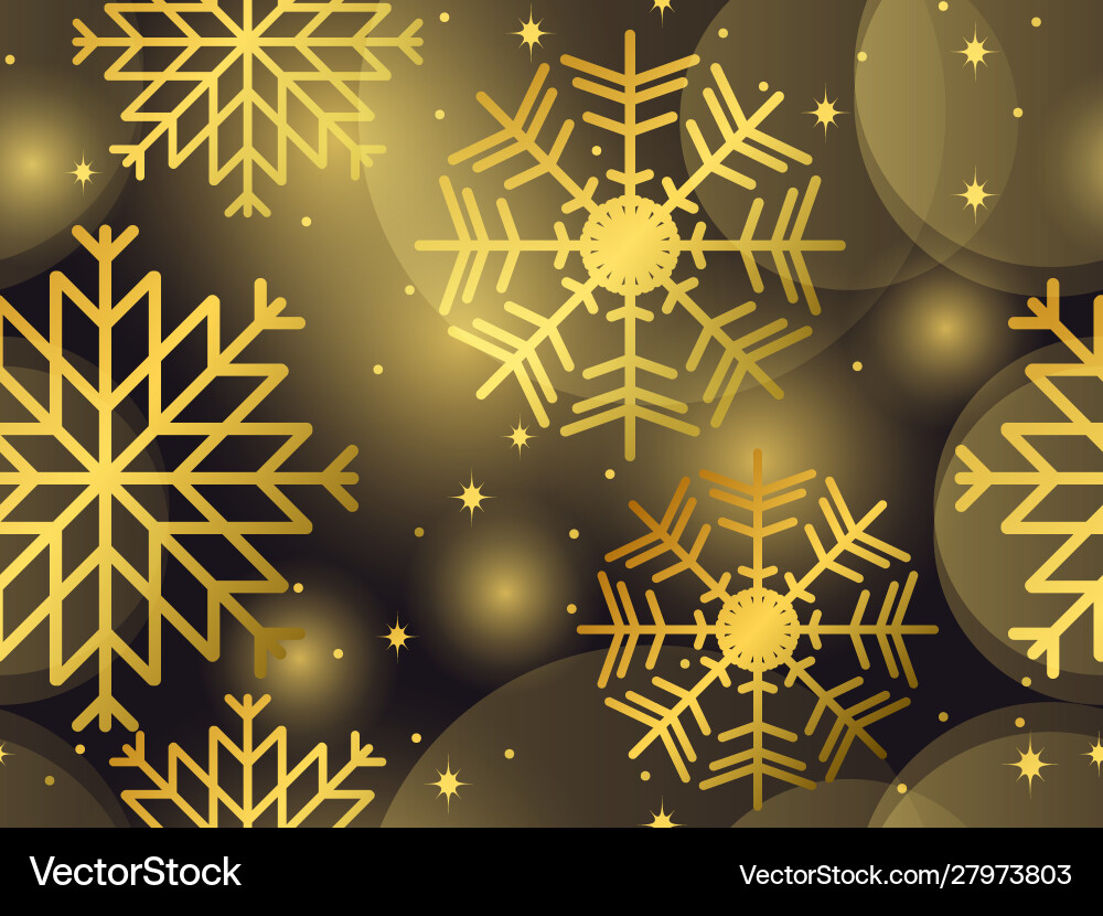 Christmas seamless pattern with golden stars Vector Image