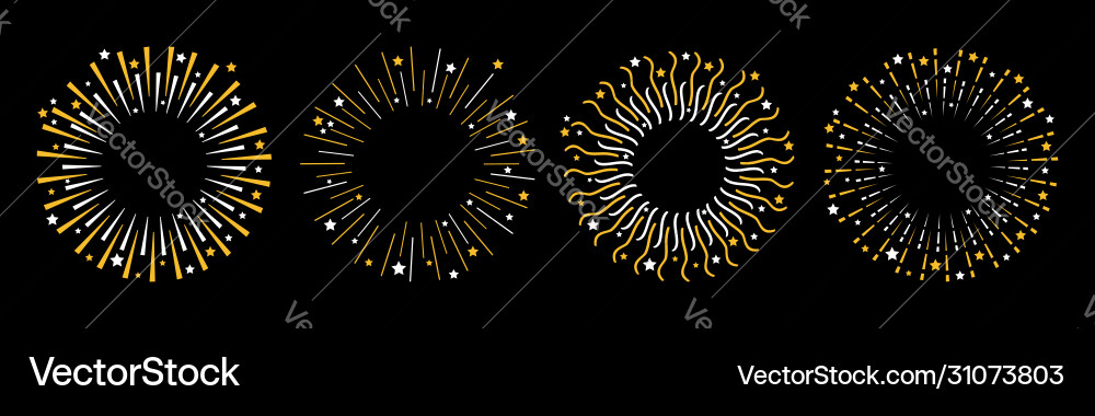 Festive fireworks star sparkle sunburst round Vector Image