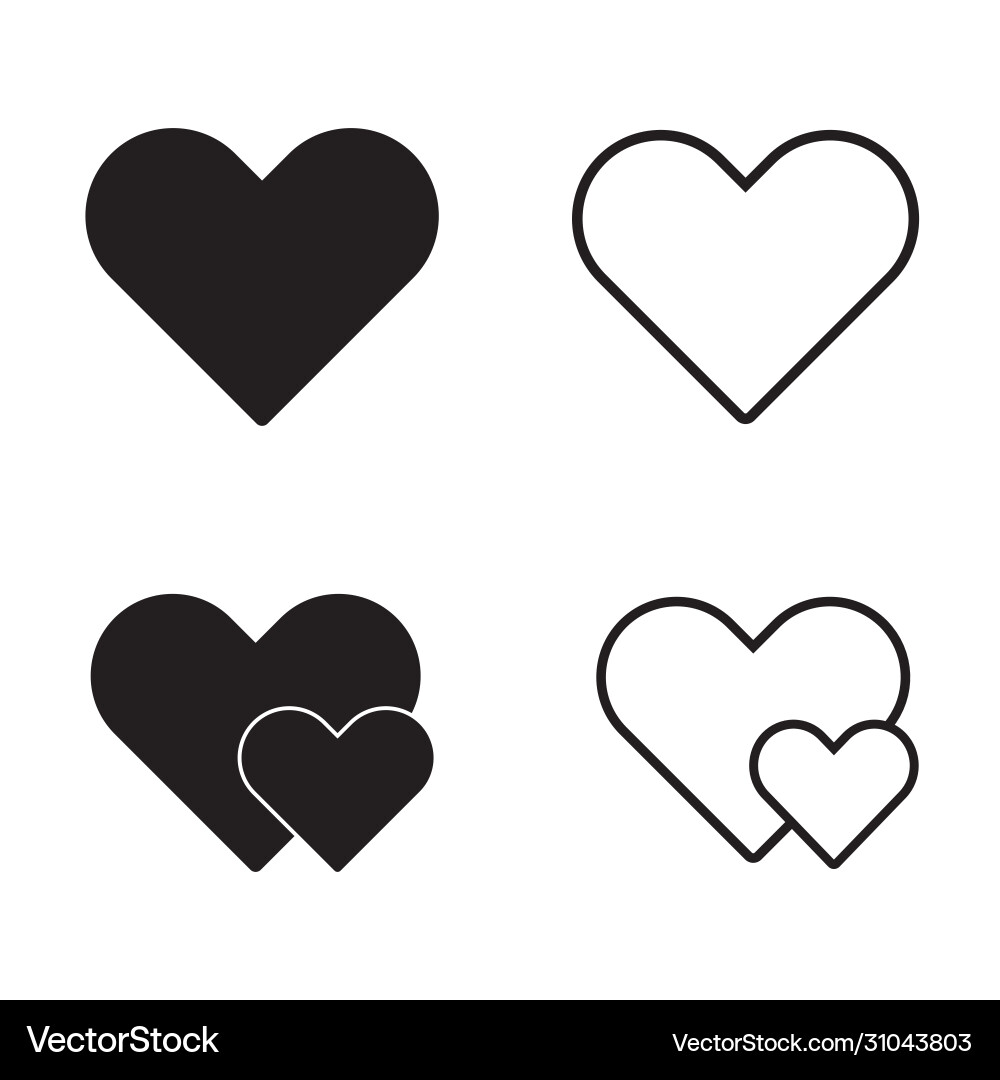 Heart shapes isolated on a white background eps Vector Image
