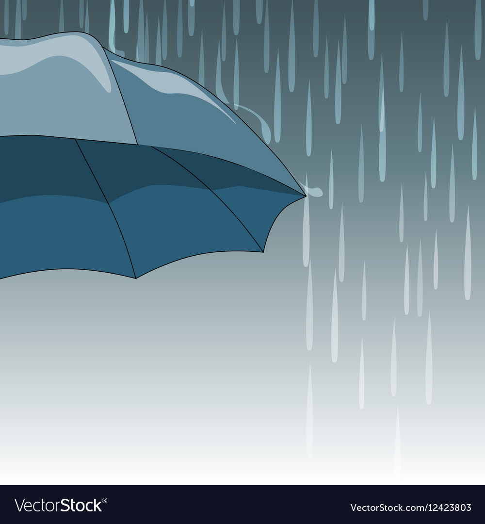 Rain drops and umbrella Royalty Free Vector Image