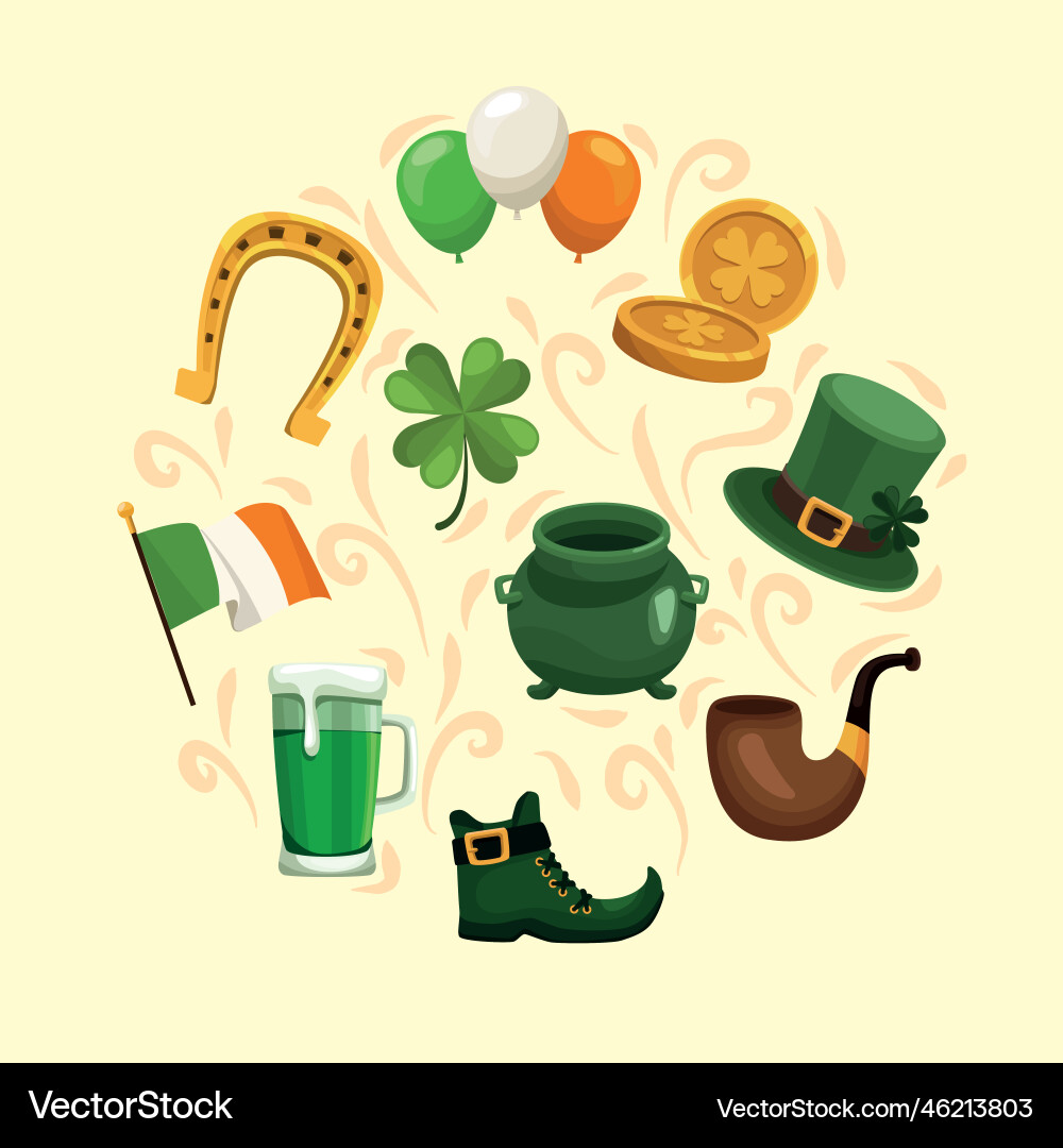 Saint patricks day icons Royalty Free Vector Image