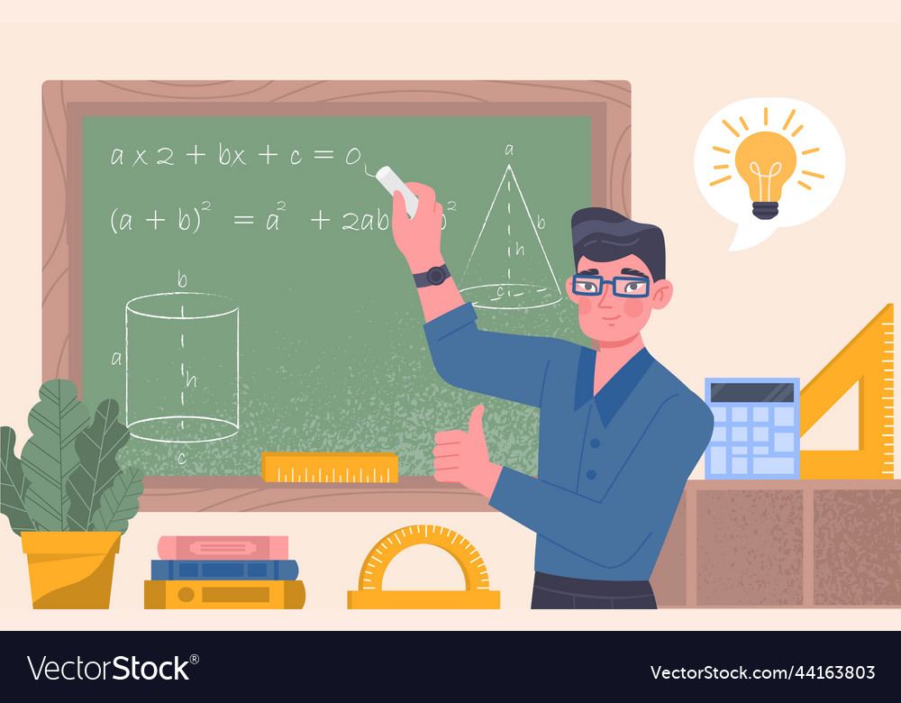 School teacher at classroom Royalty Free Vector Image