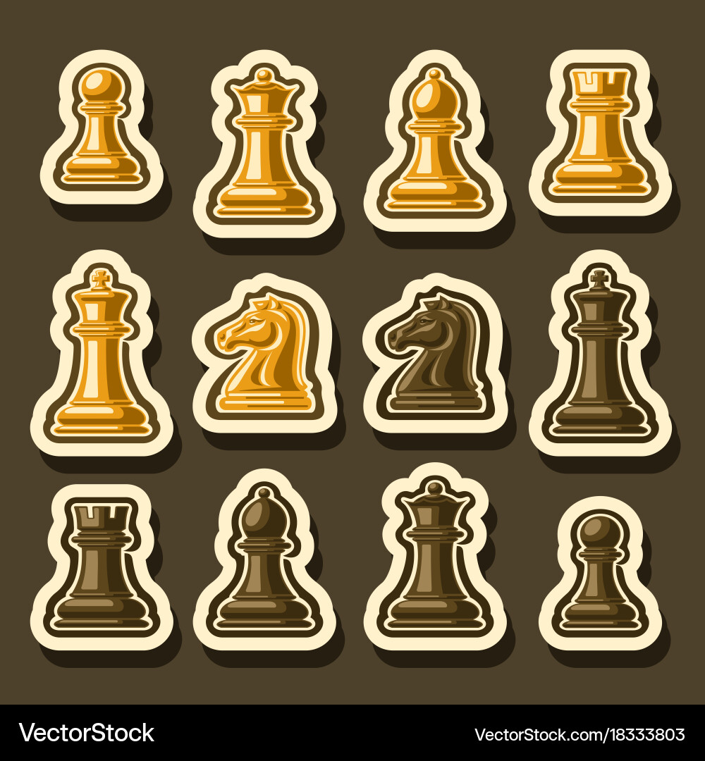 Set of chess pieces Royalty Free Vector Image - VectorStock