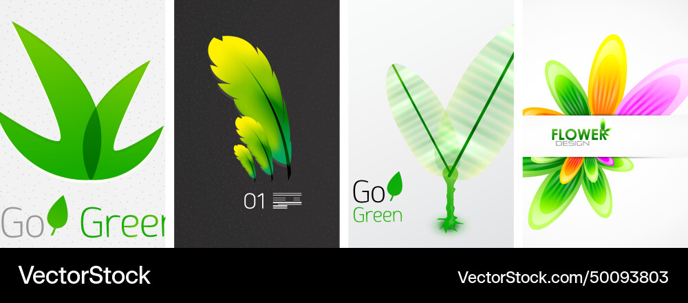 Set of nature posters for Royalty Free Vector Image