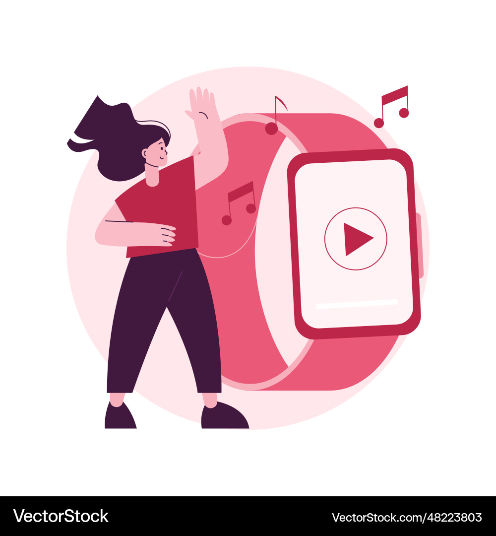 Smartwatch as portable media player abstract Vector Image