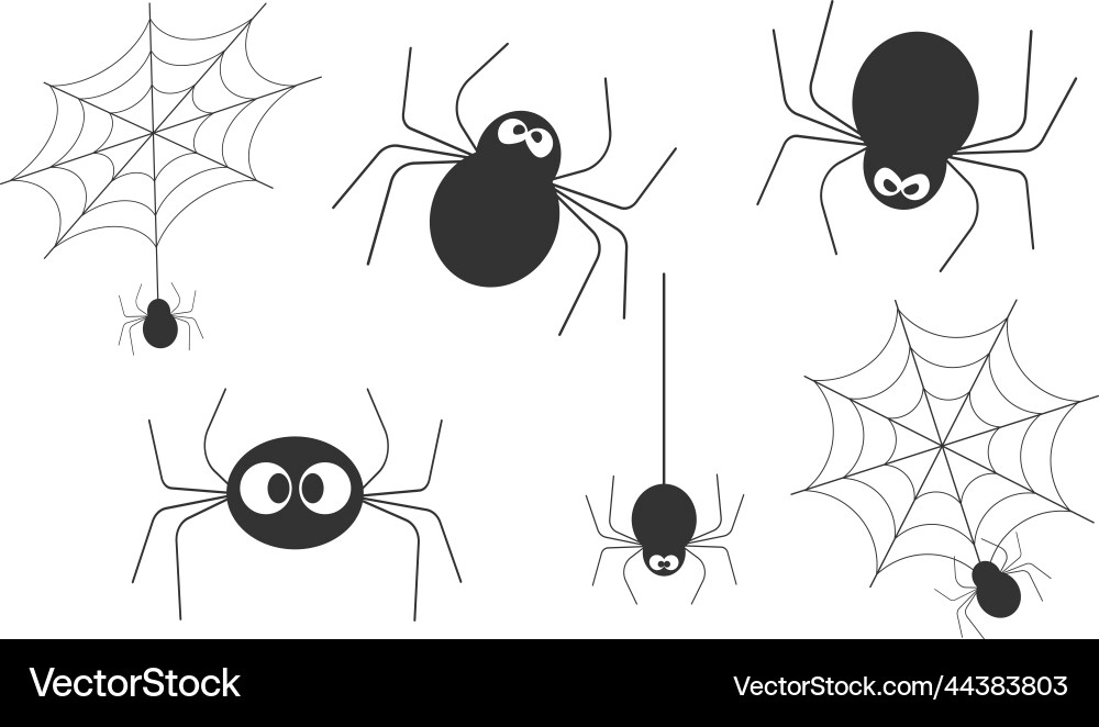 Spiders and cobwebs for halloween Royalty Free Vector Image