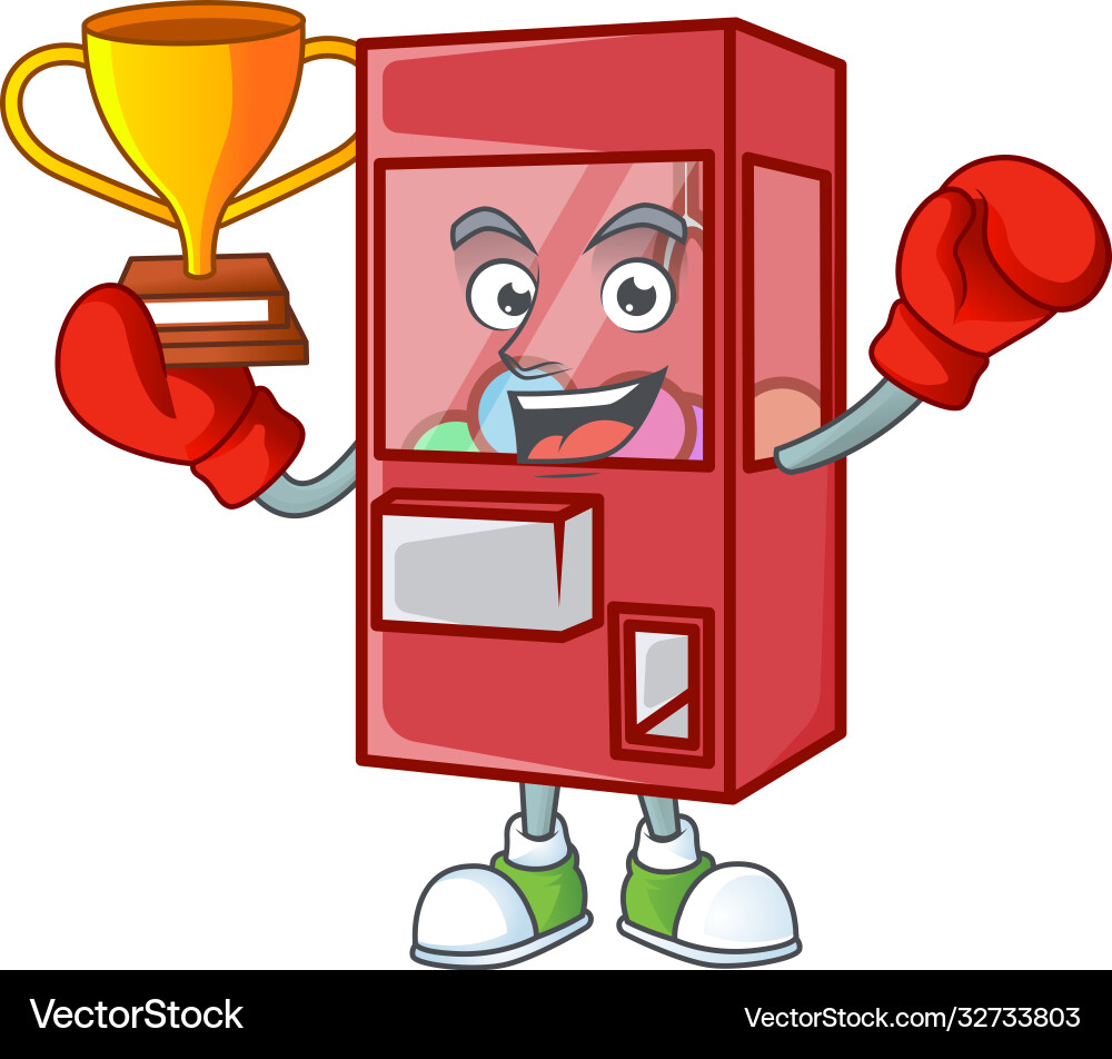 Super cool boxing winner toy claw machine Vector Image