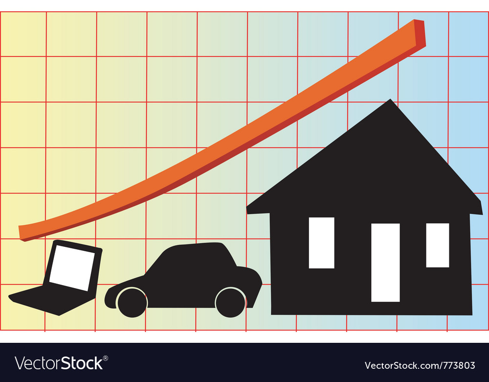 Value increase chart Royalty Free Vector Image