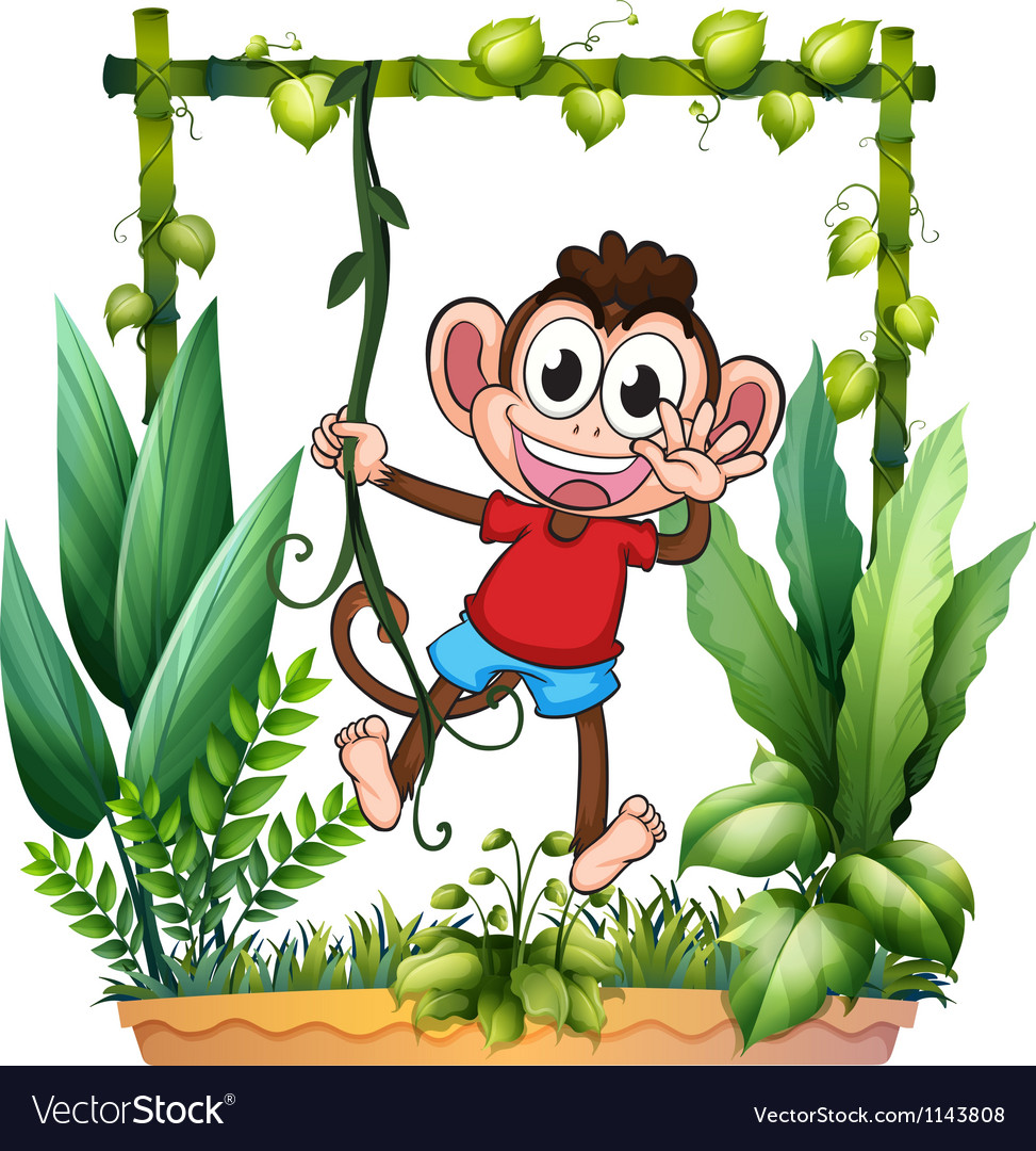 A monkey waving Royalty Free Vector Image - VectorStock