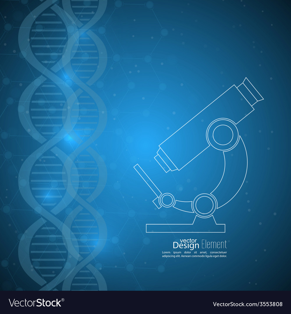 Abstract Background With Dna Molecule Structure Vector Image