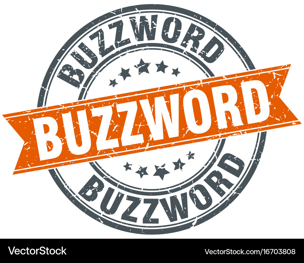 Buzzword round grunge ribbon stamp Royalty Free Vector Image