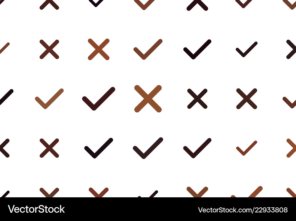 Decorative and hand drawn tick or cross mark Vector Image