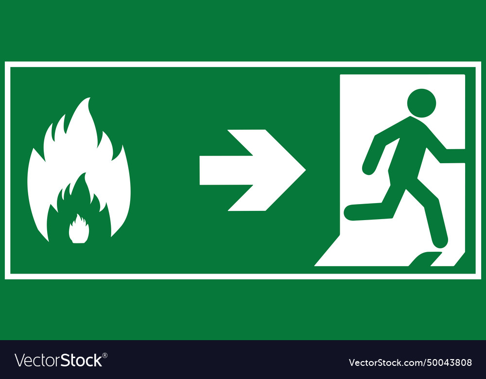 Emergency fire exit sign Royalty Free Vector Image