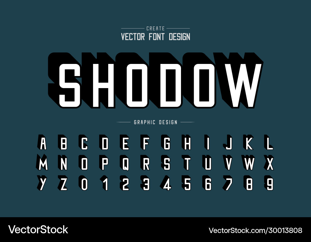 Font and alphabet typeface letter number Vector Image
