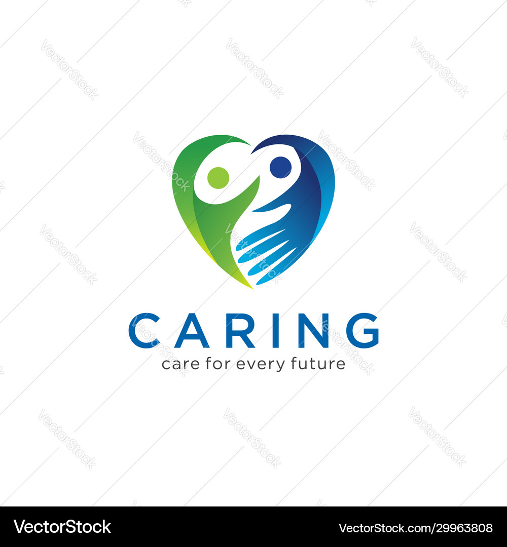 Hand caring logo design Royalty Free Vector Image