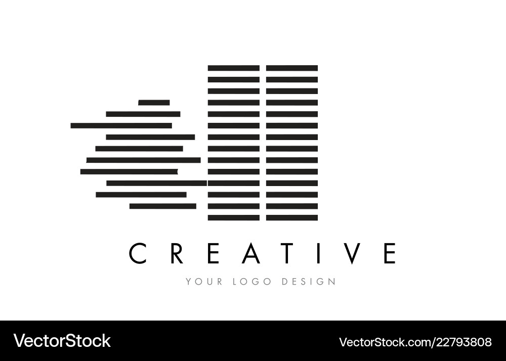 Ii i zebra letter logo design with black Vector Image