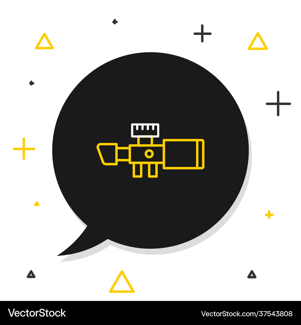 Line sniper optical sight icon isolated on white Vector Image