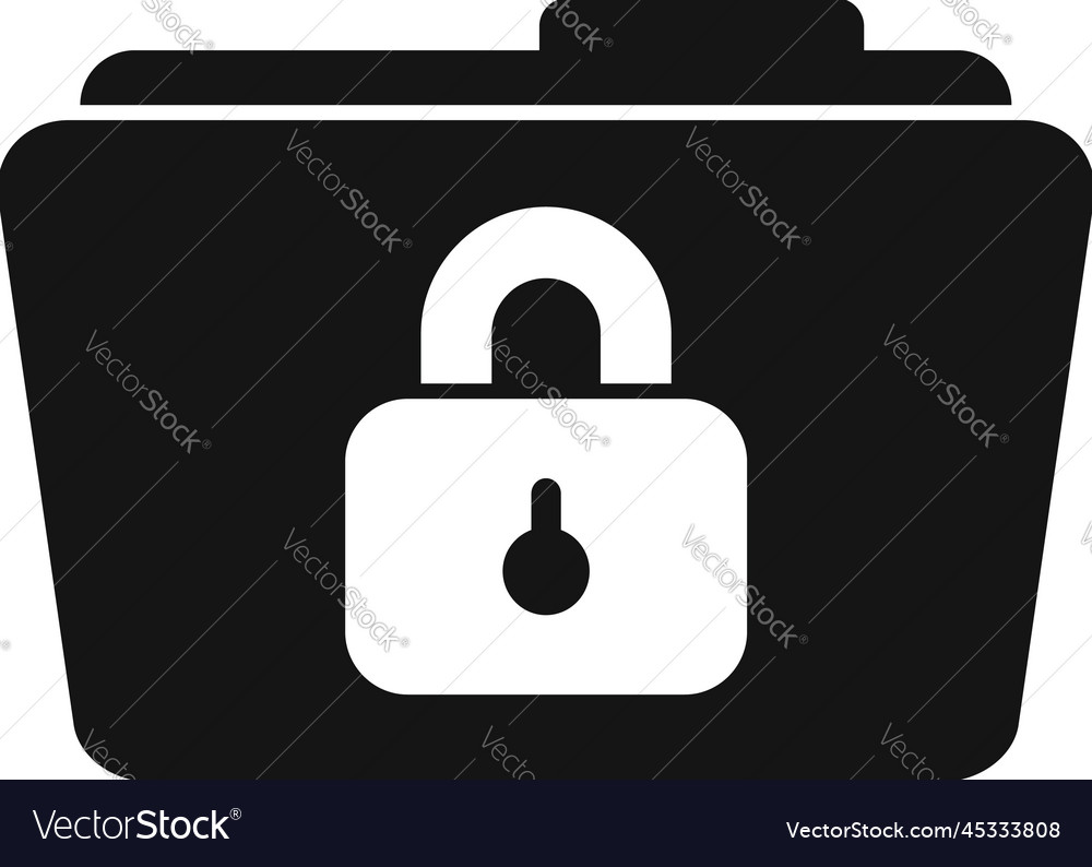 Lock folder icon simple cipher data Royalty Free Vector