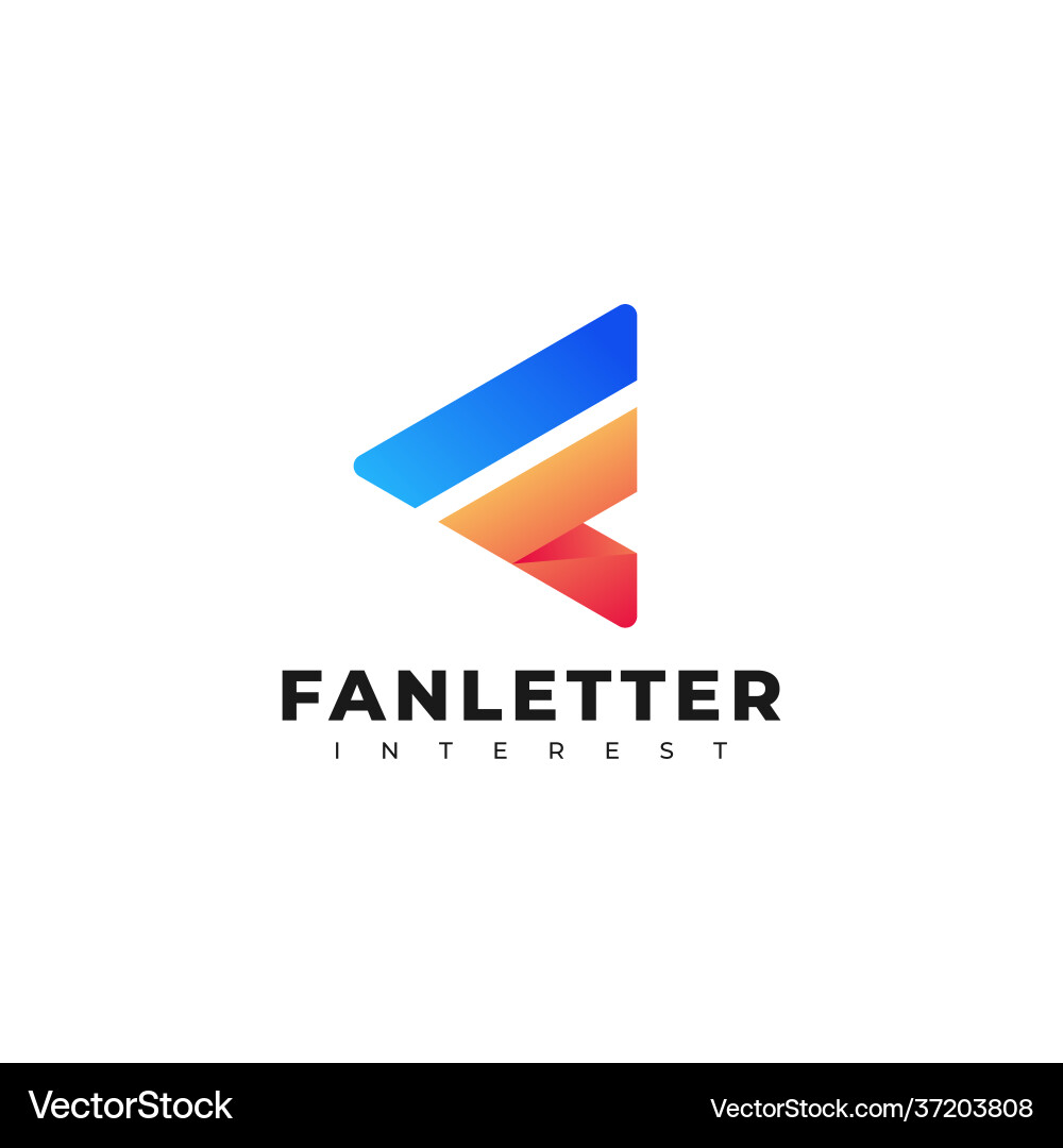 Logo fan letter gradient colorful style Royalty Free Vector