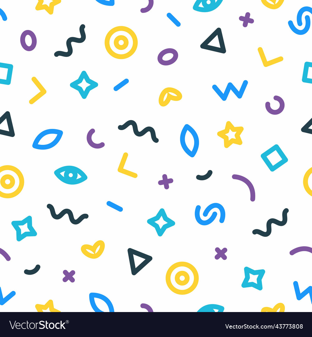 Memphis style seamless pattern Royalty Free Vector Image