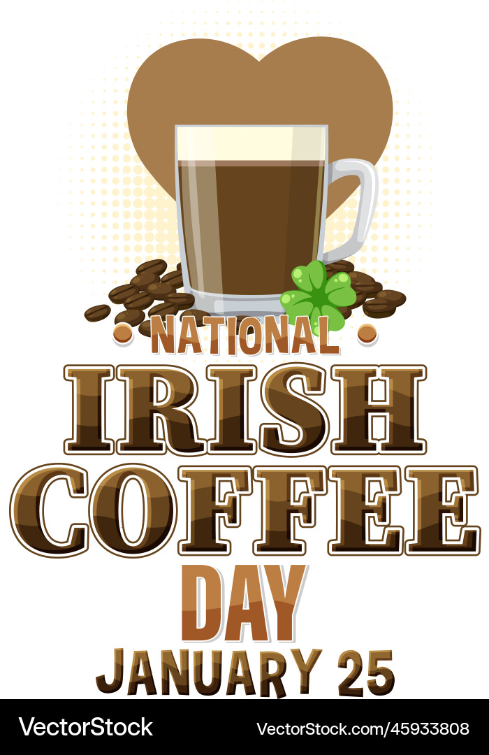 National irish coffee day banner design Royalty Free Vector