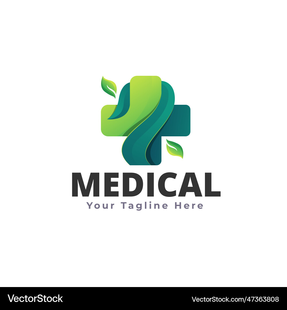 Nature medical logo template design Royalty Free Vector