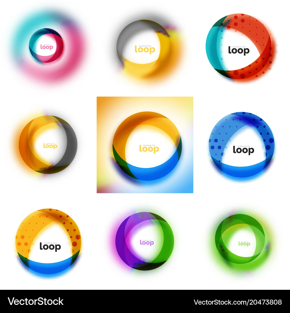 Set of loop infinity business icons abstract Vector Image