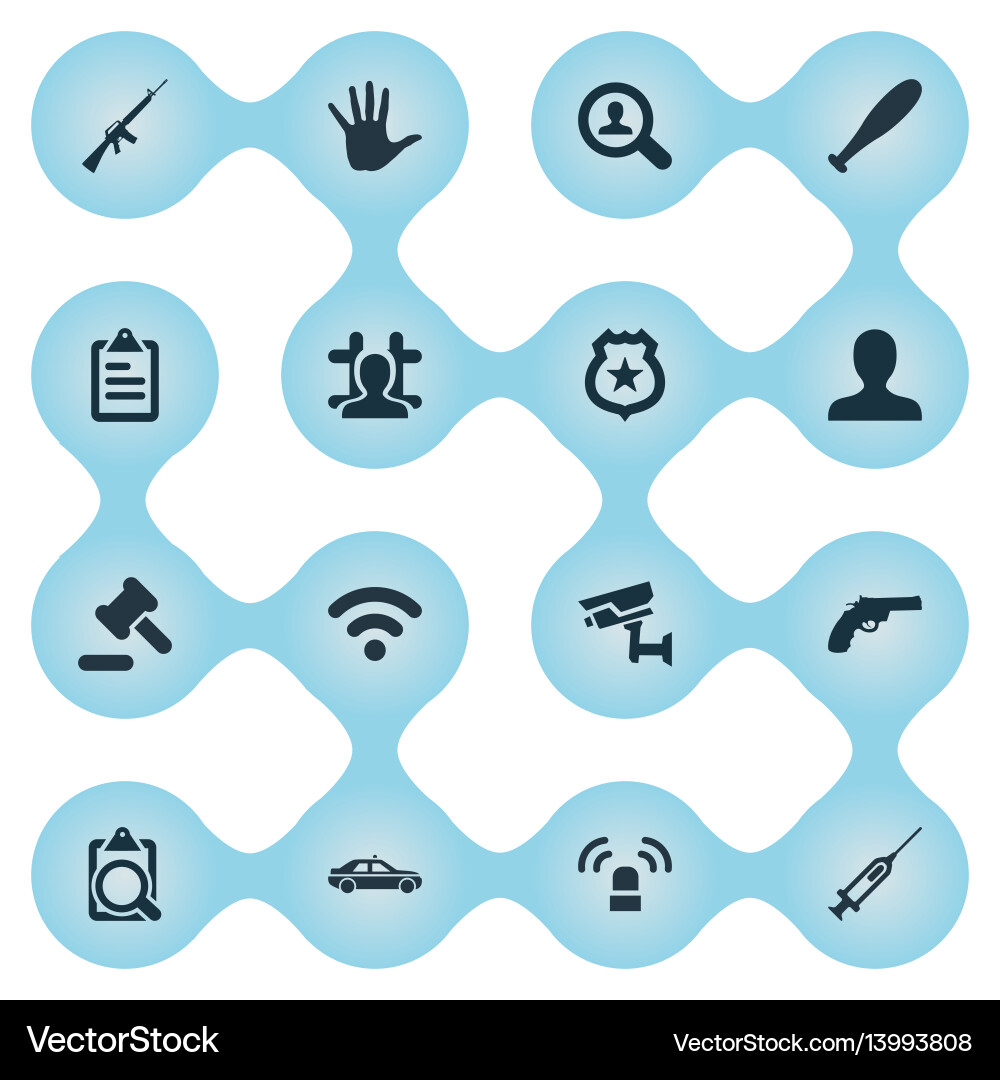 Set of simple offense icons Royalty Free Vector Image
