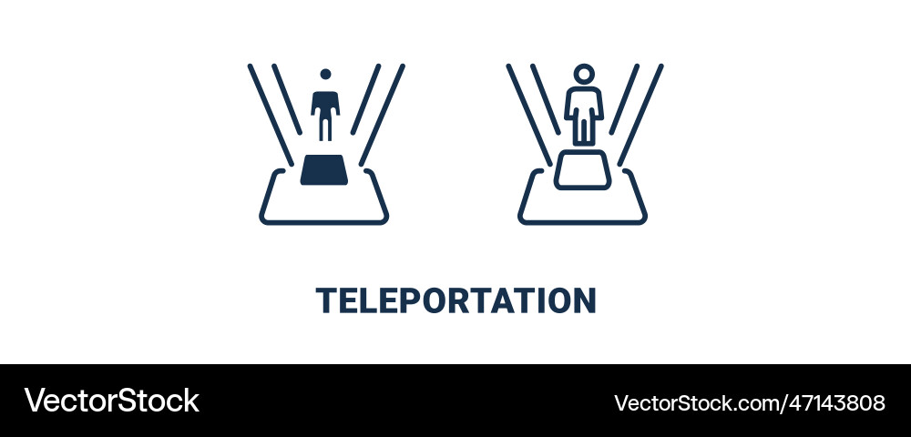 Teleportation icon outline and filled Royalty Free Vector