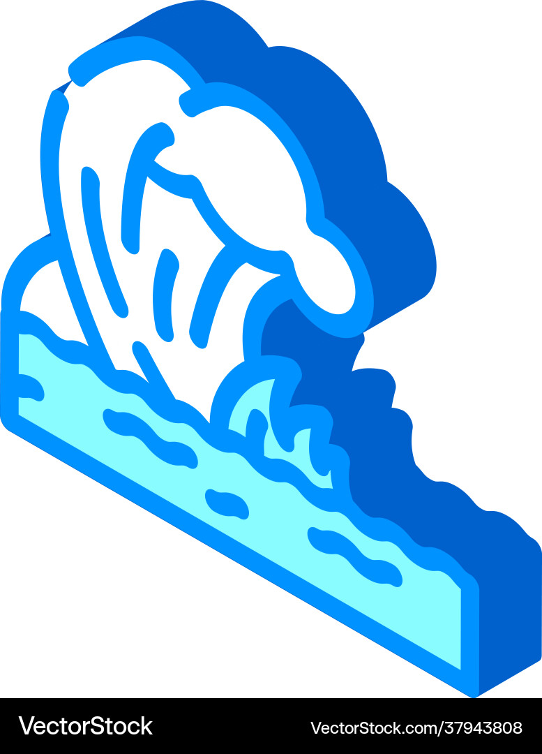 Tsunami disaster isometric icon Royalty Free Vector Image