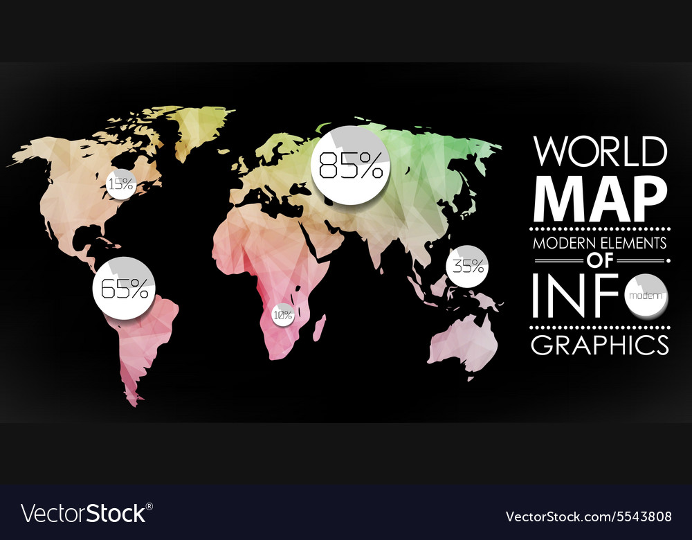 World map card Royalty Free Vector Image - VectorStock