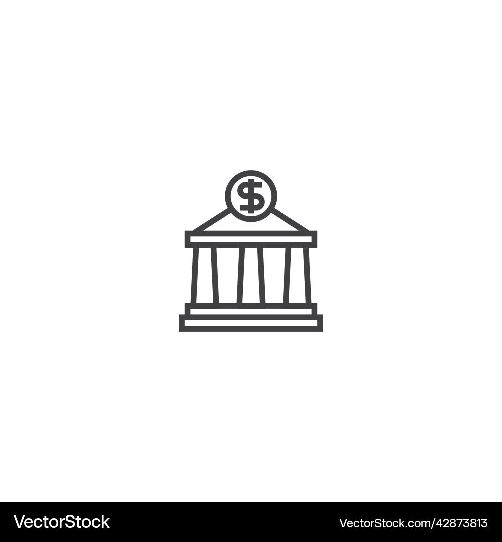 Bank line icon linear style sign for mobile Vector Image