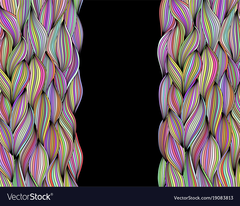 Black decorative background with wave threads Vector Image