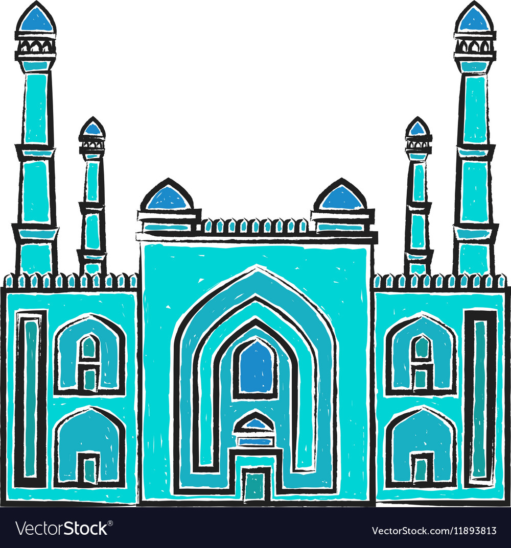 Blue mosque Royalty Free Vector Image - VectorStock
