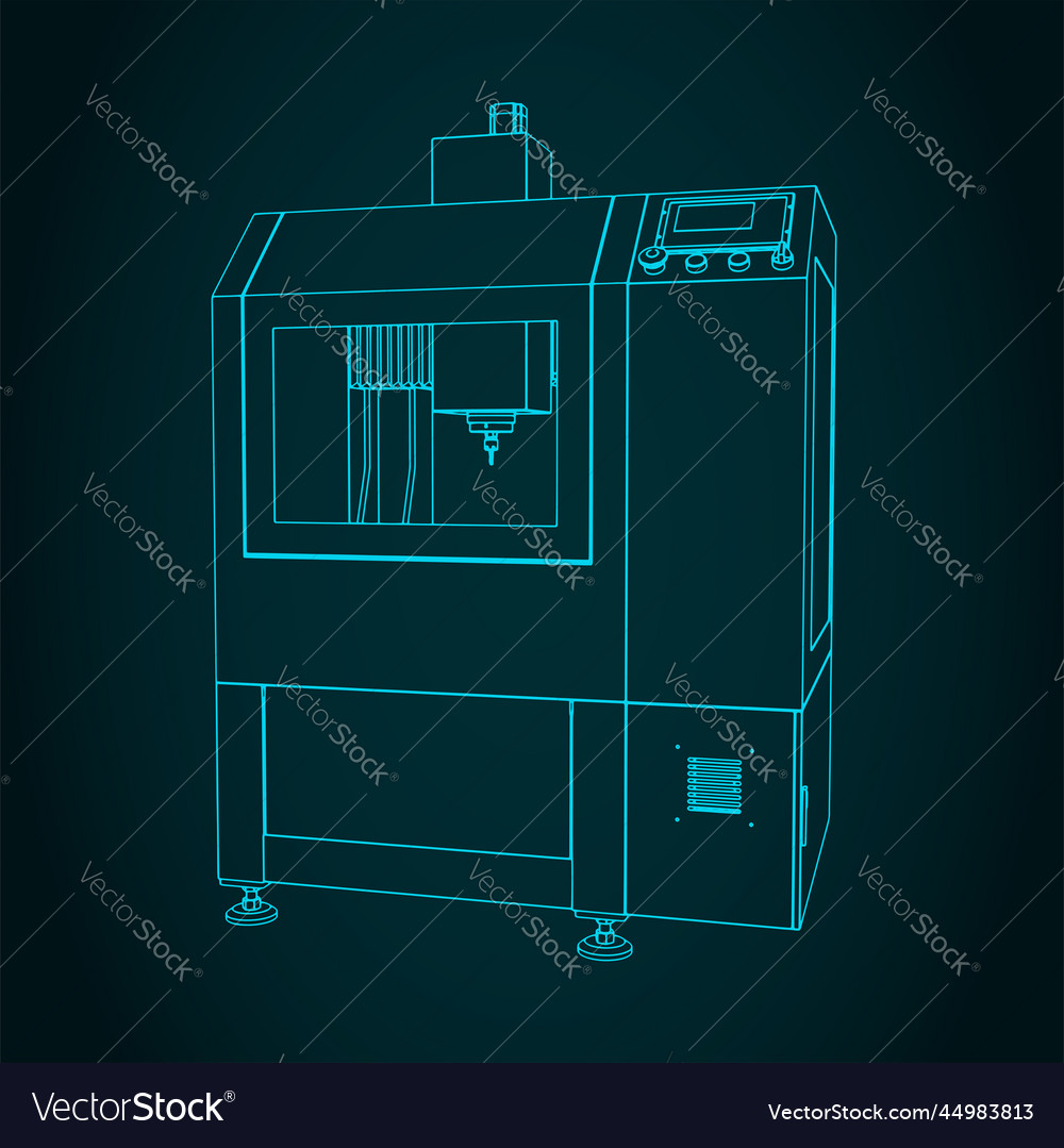 Cnc turning milling machine Royalty Free Vector Image
