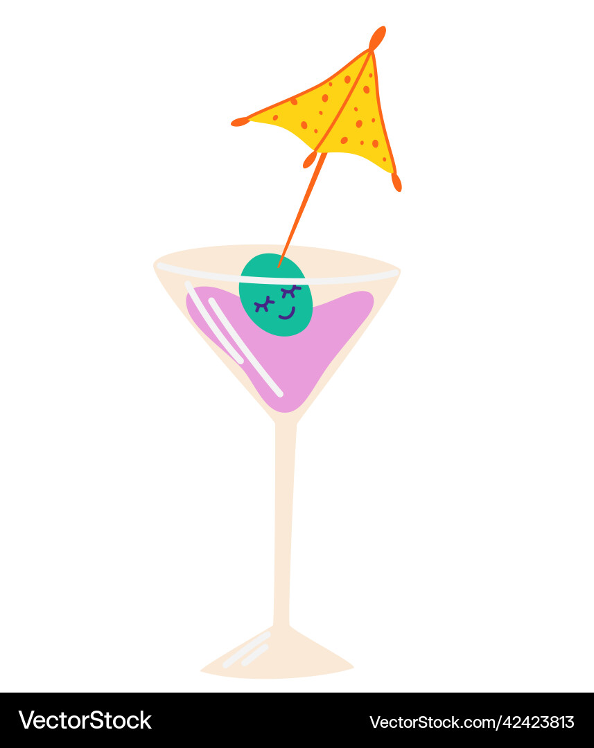 Cocktail summer refreshing drink in a glass Vector Image