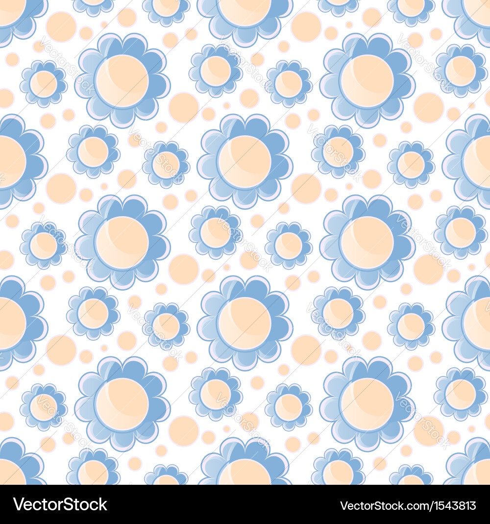 Colorful cartoon style flowers seamless pattern Vector Image