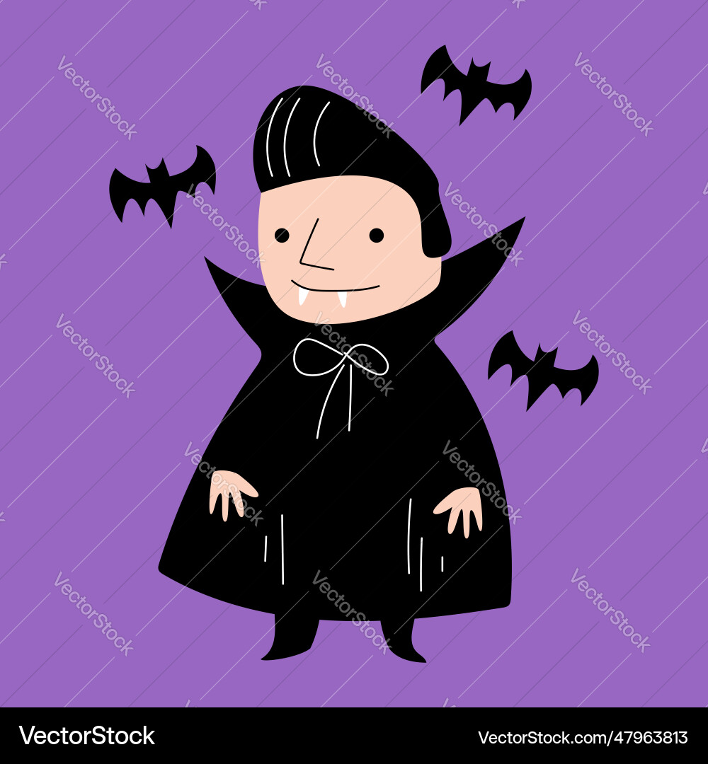 Dracula halloween cartoon characters Royalty Free Vector