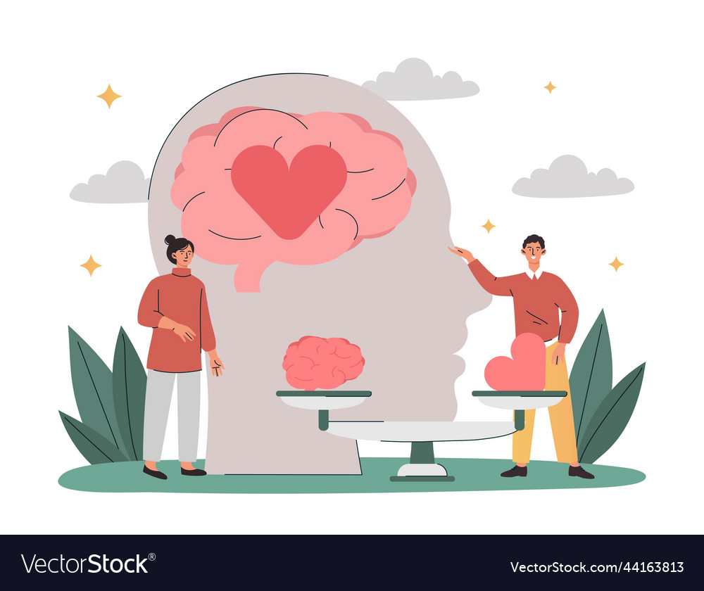 Emotional intelligence concept Royalty Free Vector Image