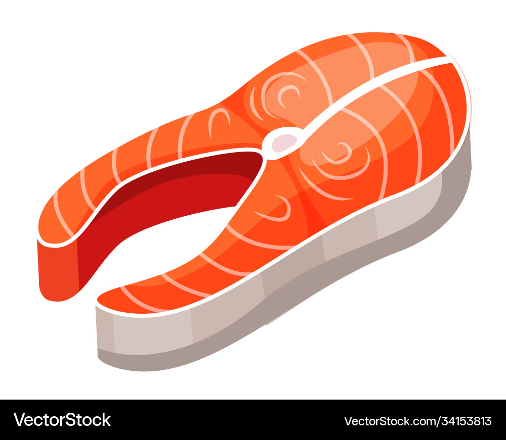 Fish steak salmon steak isolated on white Vector Image