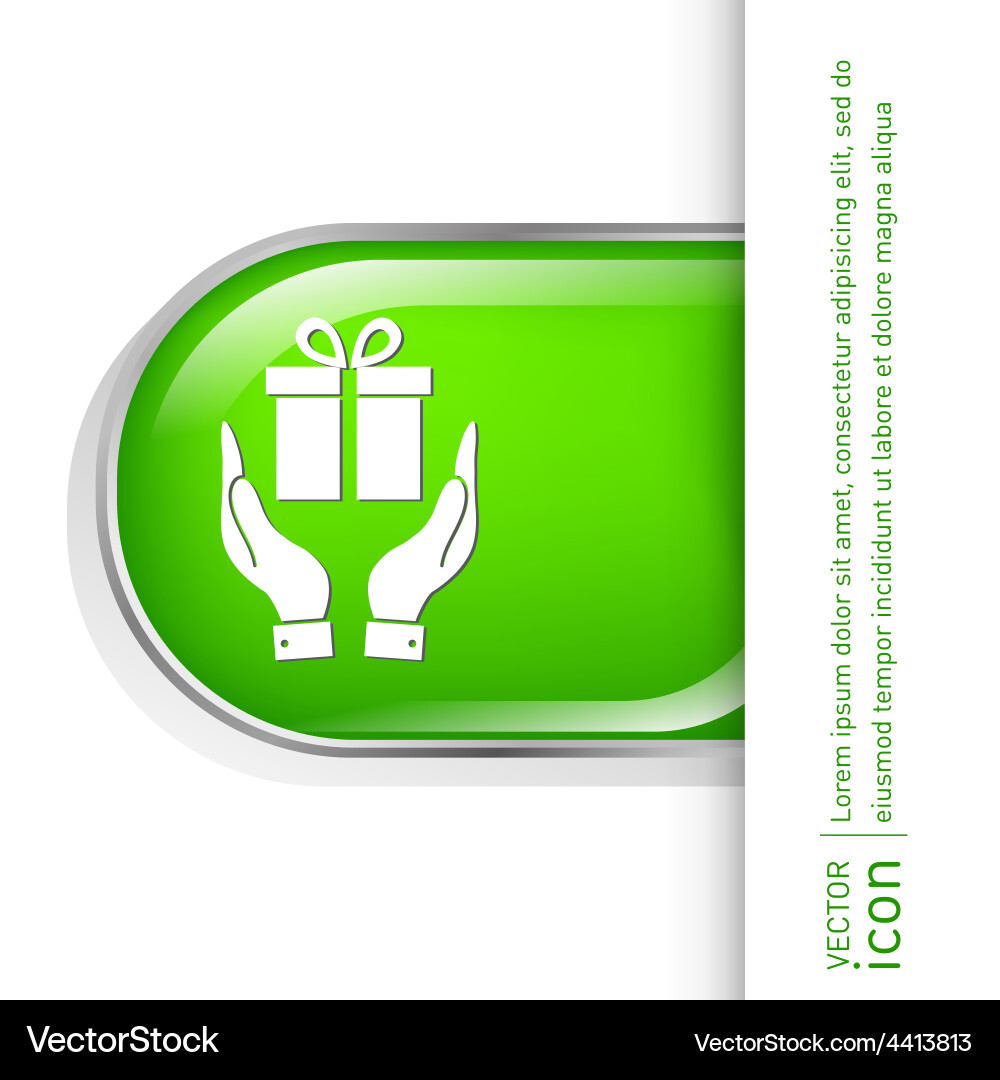 Hand holding a holiday gift box icon Royalty Free Vector