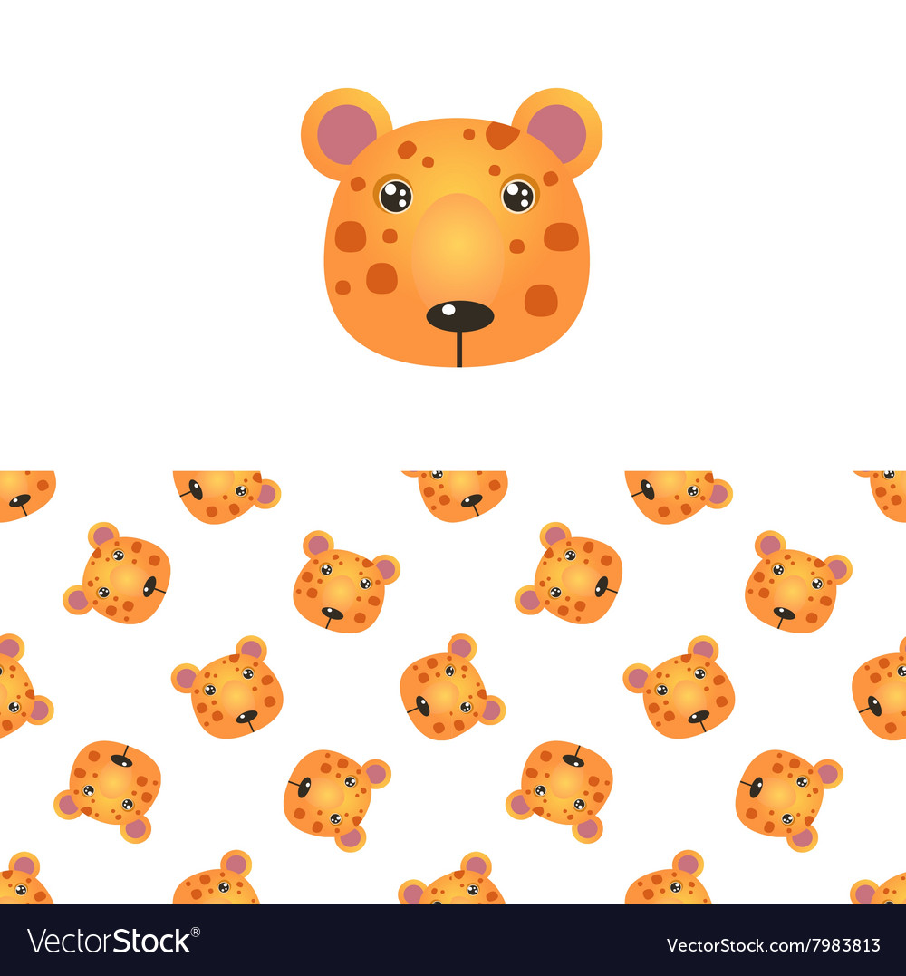 Leopard Head Icon And Pattern Royalty Free Vector Image