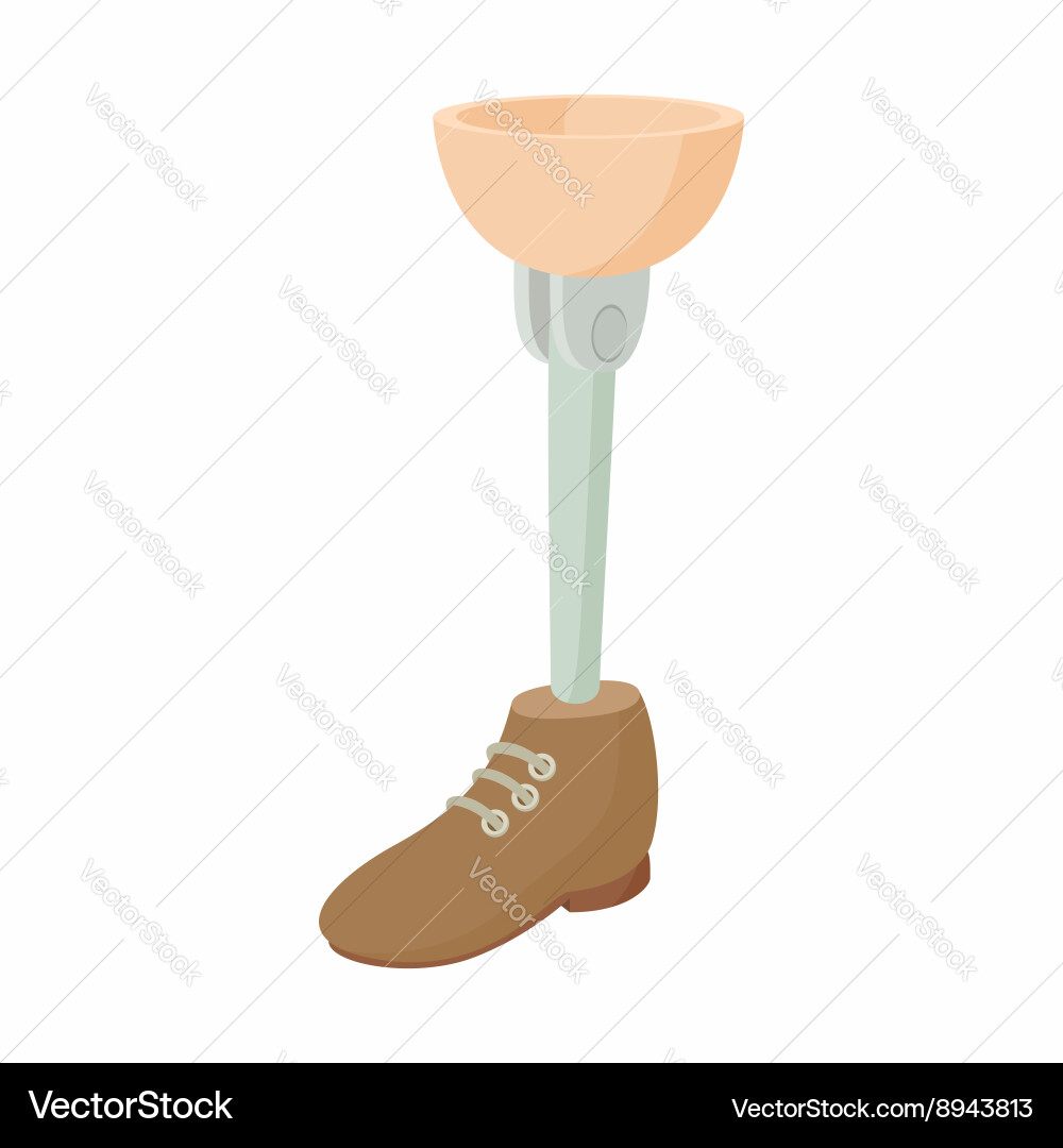 Prosthetic leg icon cartoon style Royalty Free Vector Image