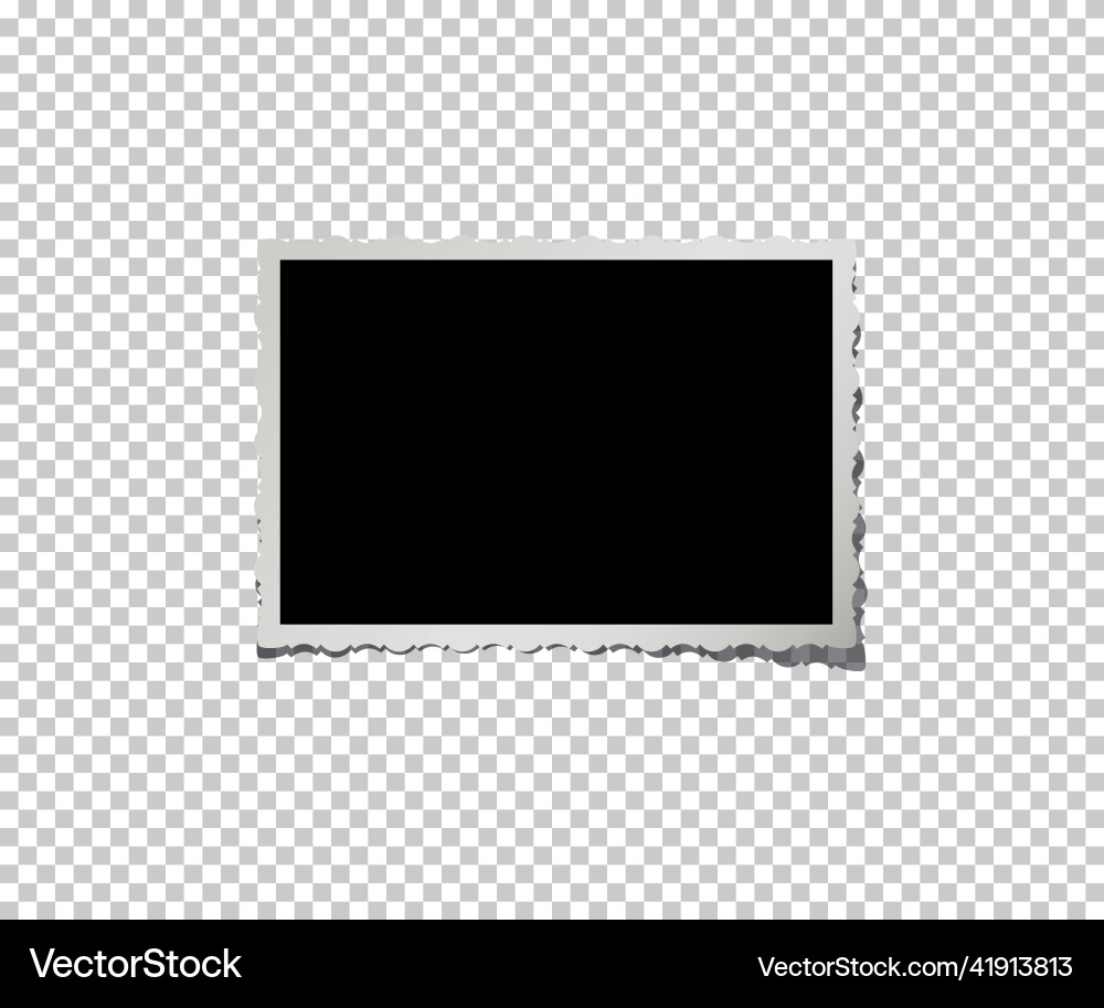 Retro photo frame isolated on transparent Vector Image
