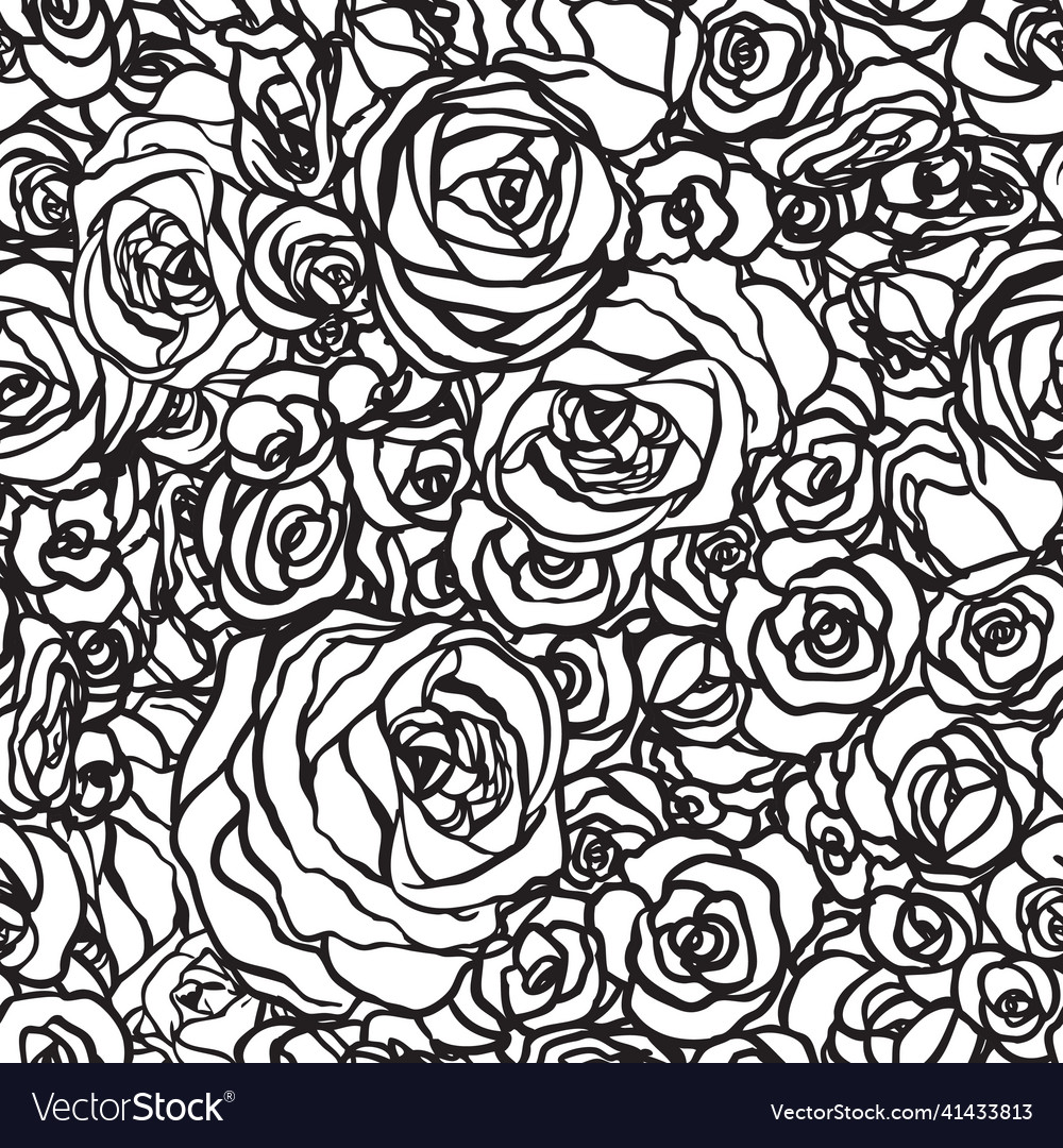 Roses seamless pattern Royalty Free Vector Image