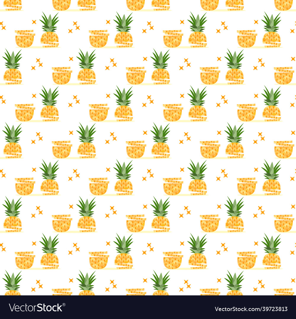 Seamless pattern with pineapples slices Royalty Free Vector