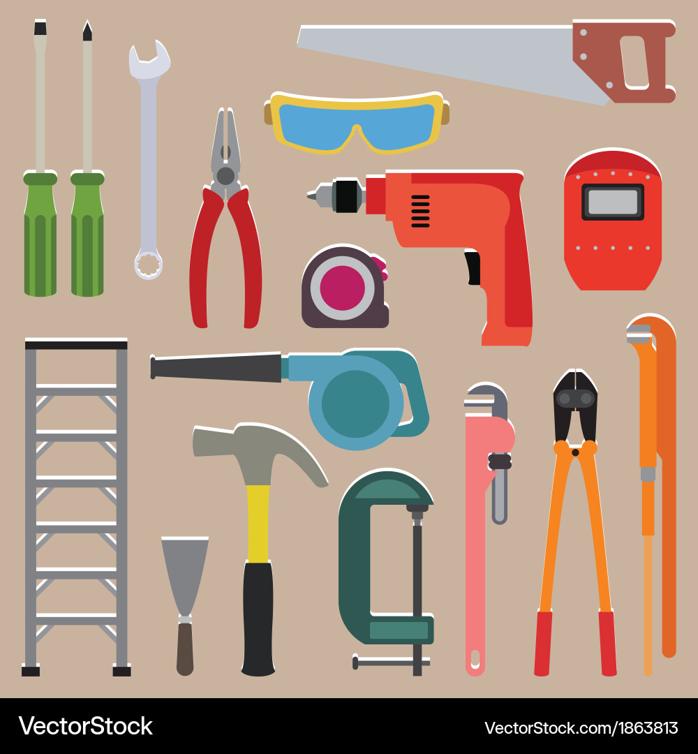 Set of tools instrument icons Royalty Free Vector Image