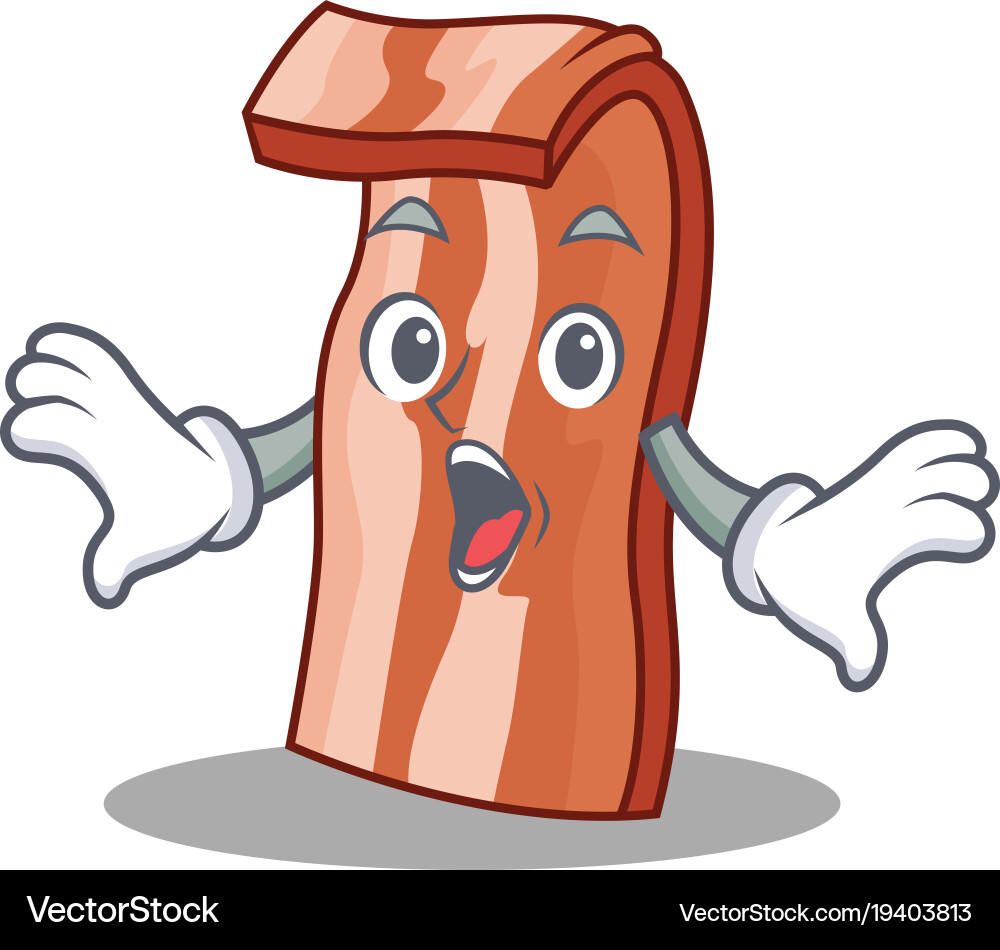 Successful bacon mascot cartoon style Royalty Free Vector