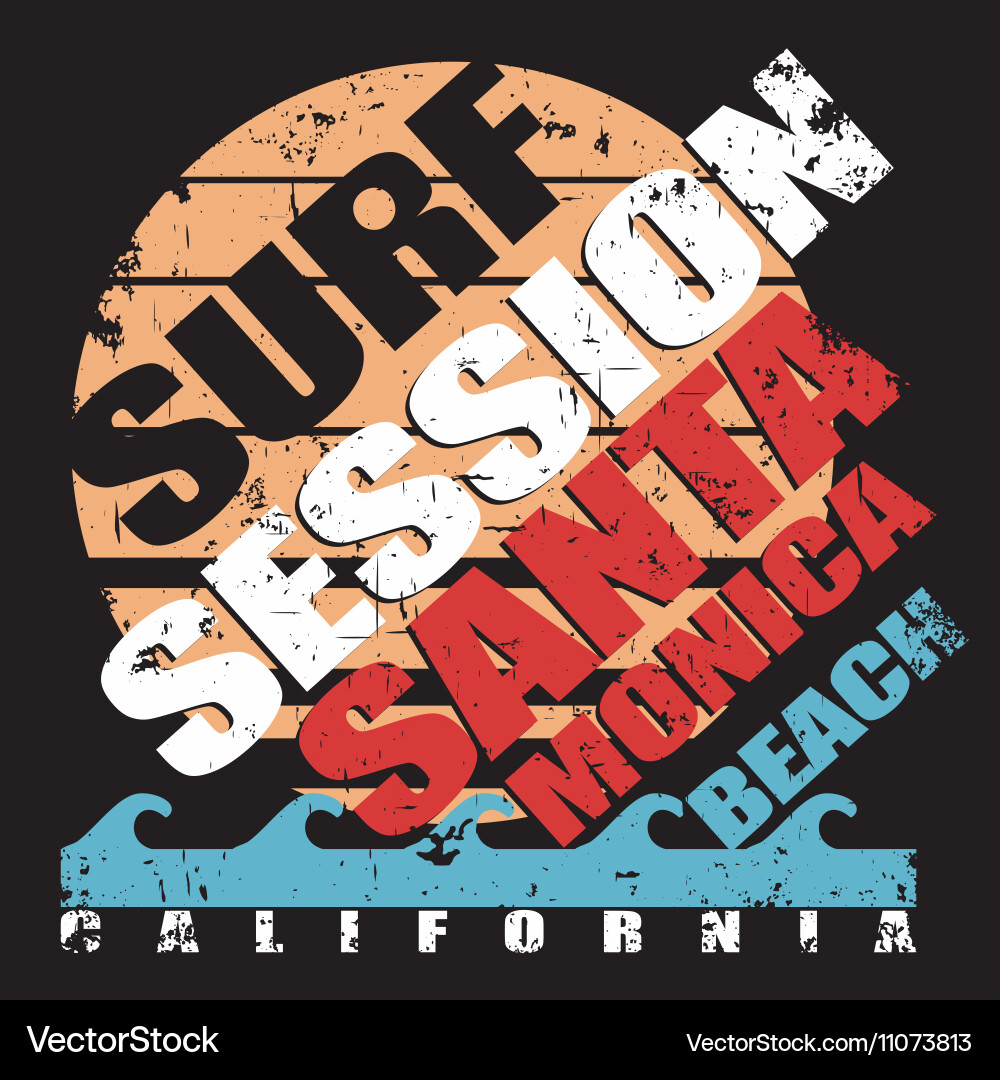 Surfing t-shirt graphic design Royalty Free Vector Image